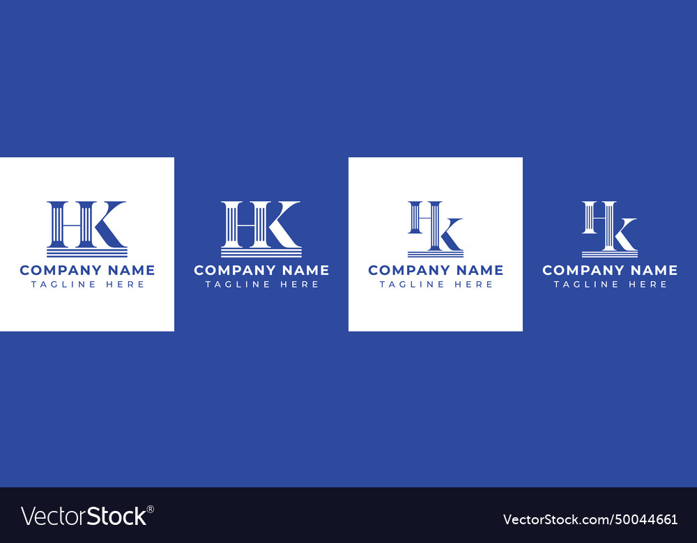 Letters hk and kh pillar logo set suitable Vector Image