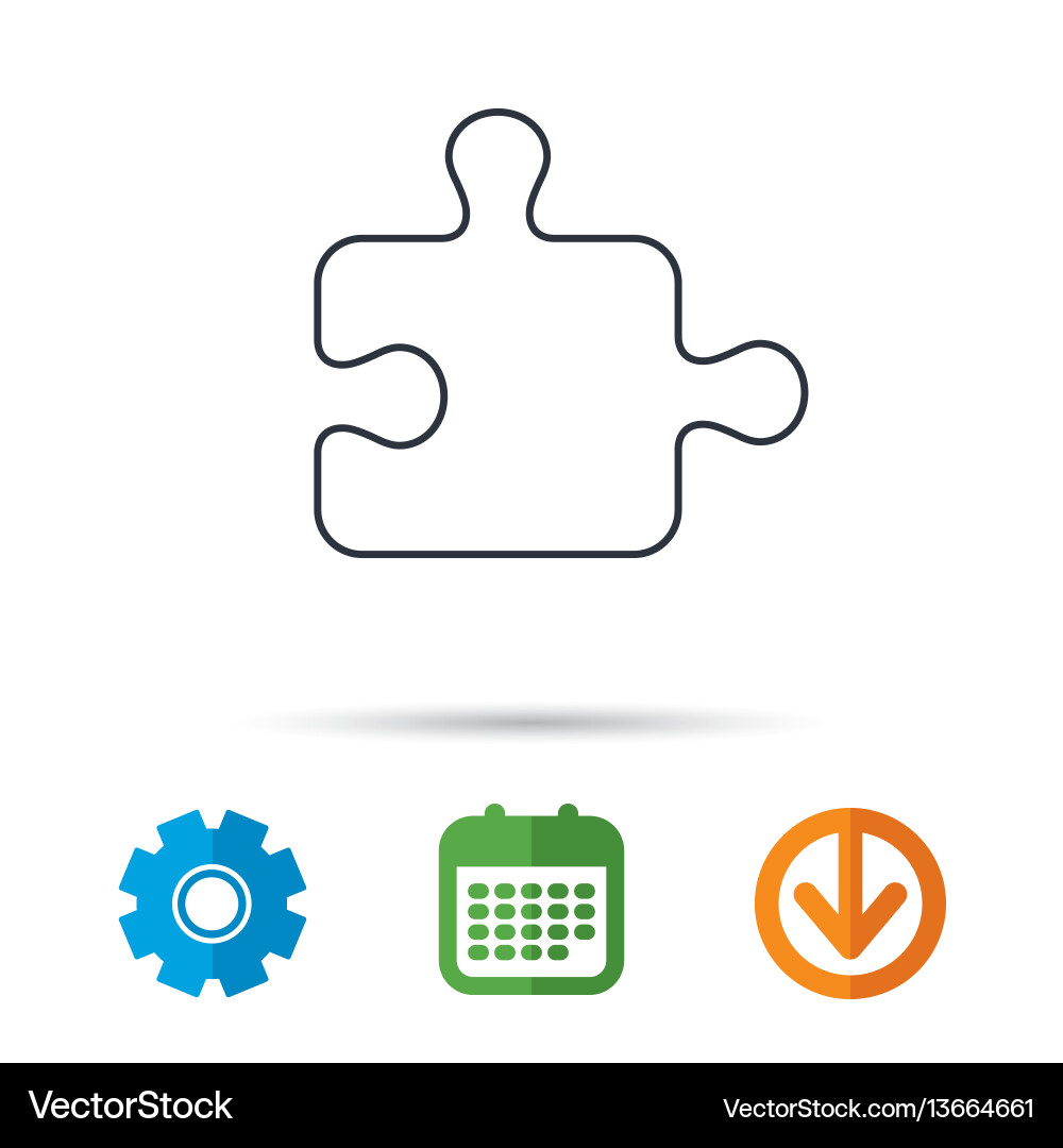 Puzzle icon jigsaw logical game sign Royalty Free Vector