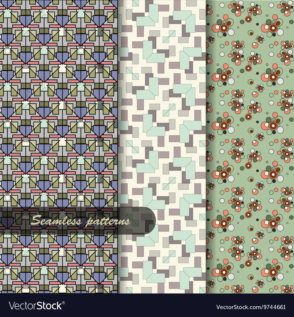 Seamless fabric patterns set Royalty Free Vector Image