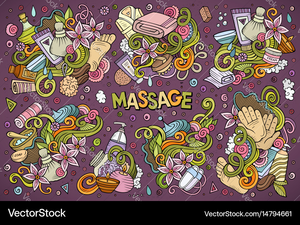 Set of massage and spa designs Royalty Free Vector Image