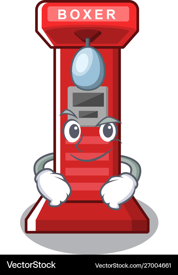 Smirking boxing game machine on cartoon Royalty Free Vector