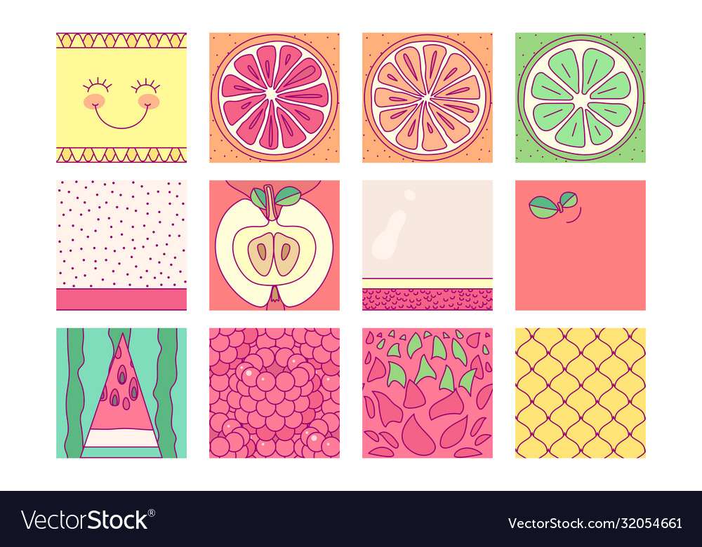 Tableware template fruit set Royalty Free Vector Image