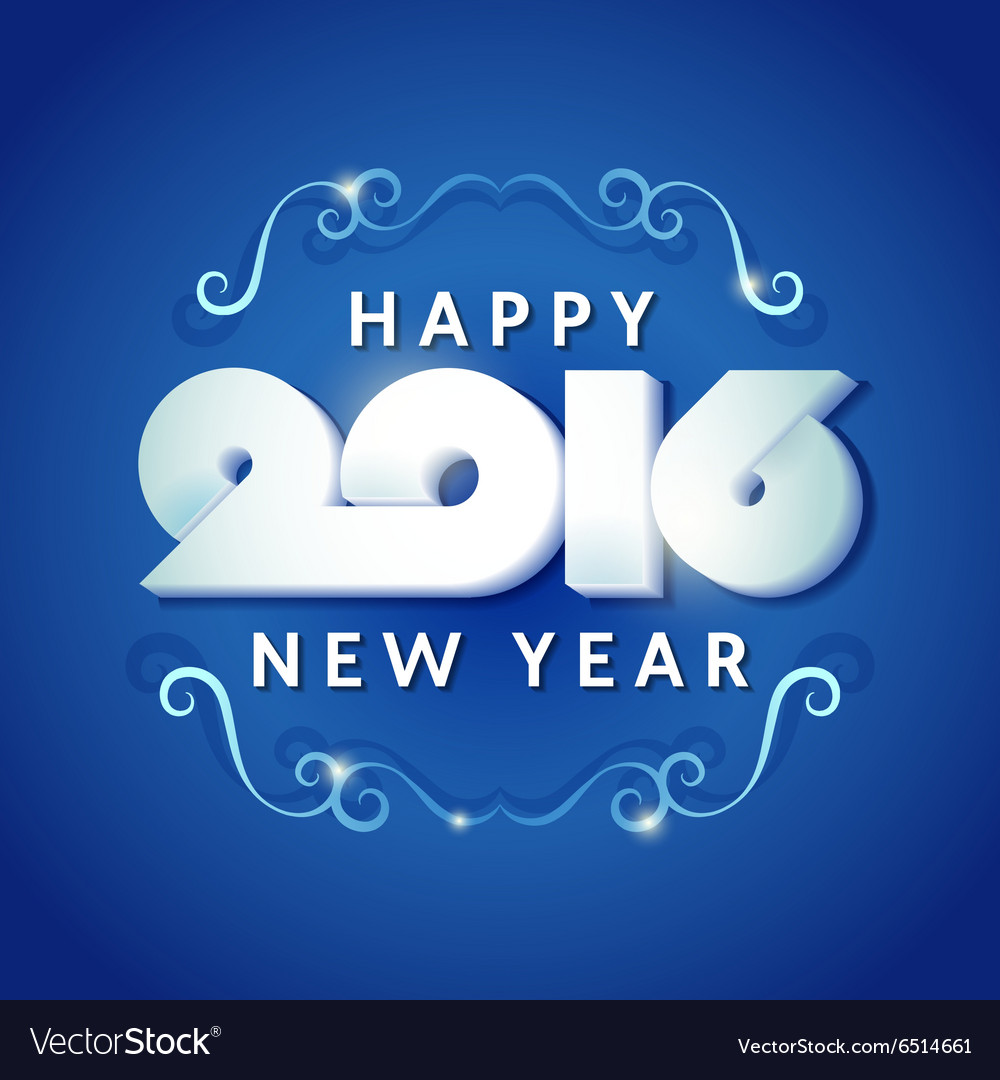 Text design of happy new year 2016 Royalty Free Vector Image