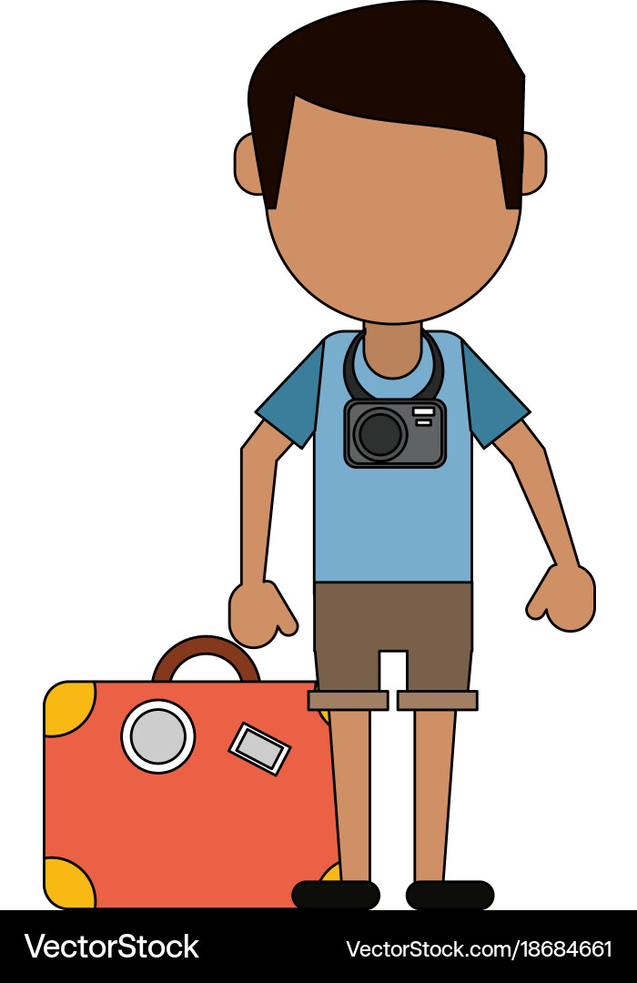 Tourist man avatar Royalty Free Vector Image - VectorStock