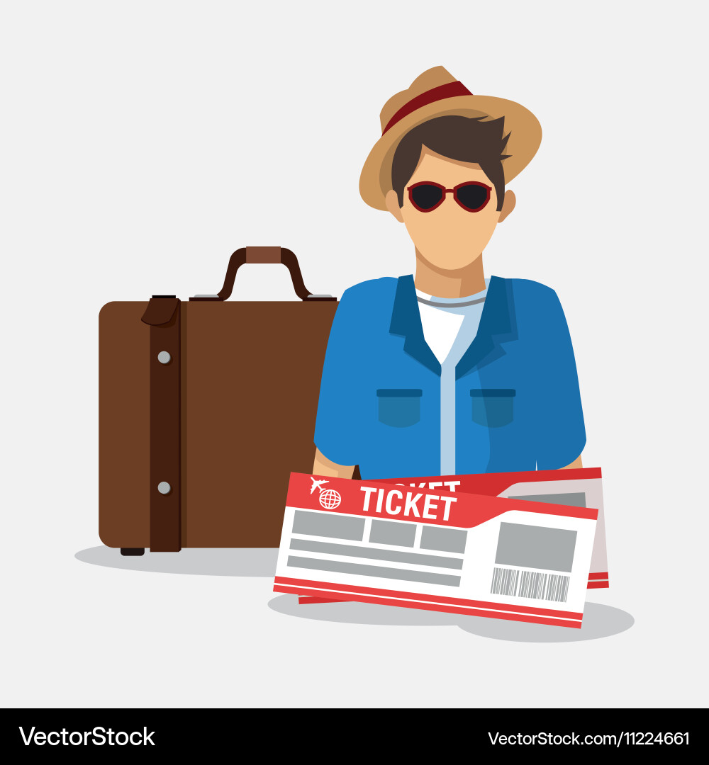 Tourist man cartoon design Royalty Free Vector Image