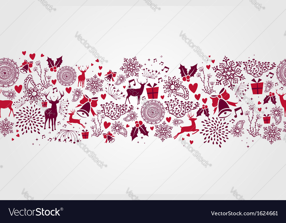 Vintage christmas elements seamless pattern Vector Image Vintage christmas elements seamless pattern Vector Image