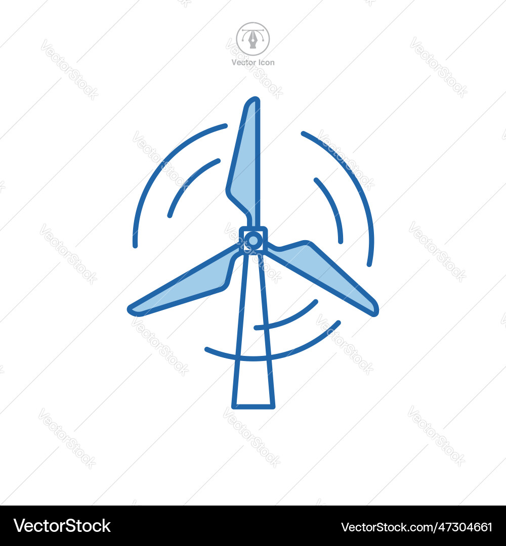 Wind turbine power icon symbol template Royalty Free Vector