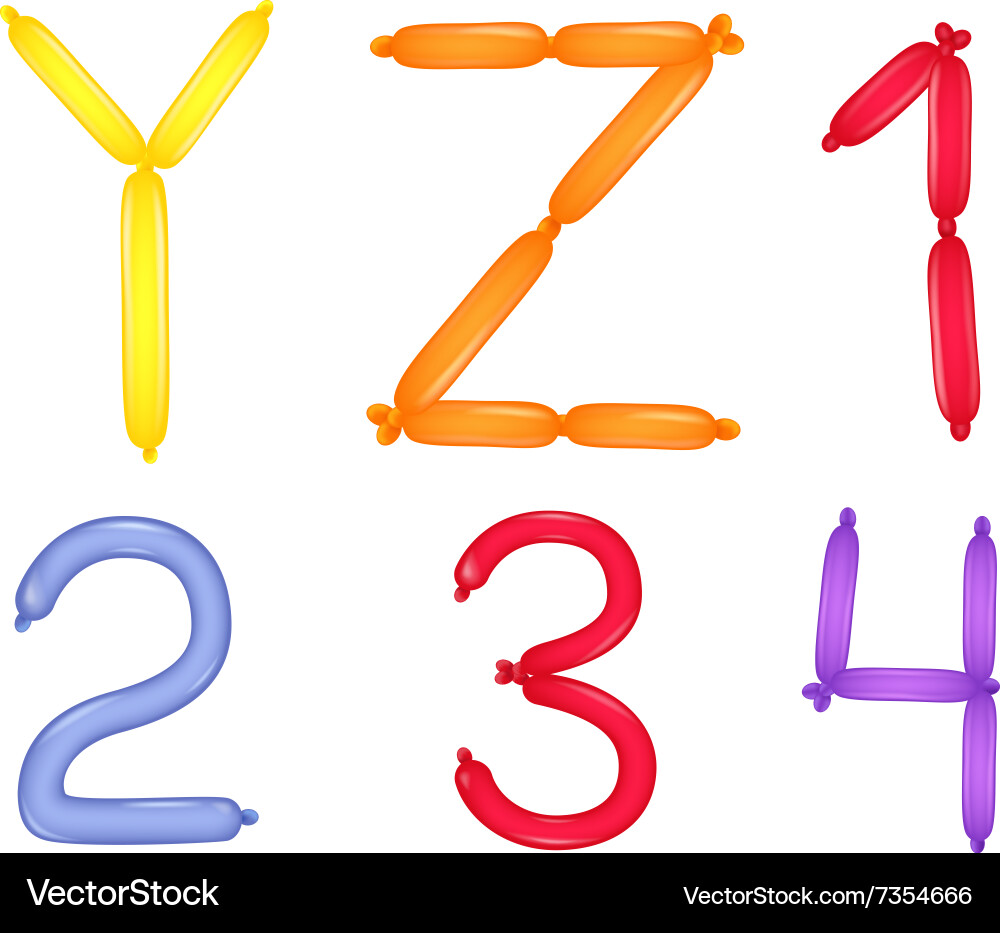 Colorful alphabet and numbers Royalty Free Vector Image