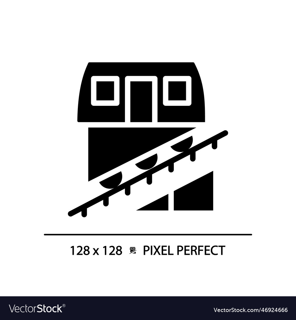 Funicular pixel perfect black glyph icon Vector Image Funicular pixel perfect black glyph icon Vector Image