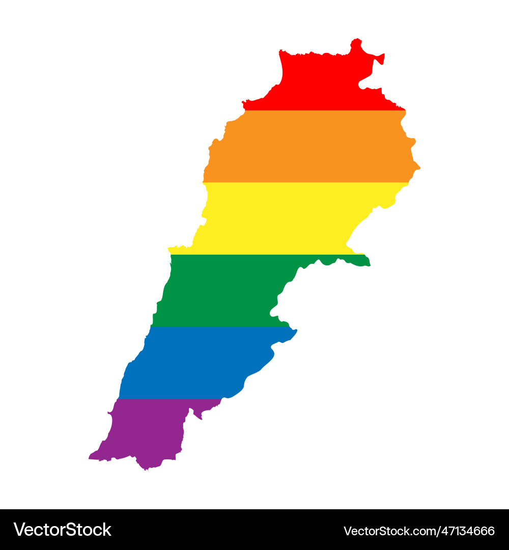 Lebanon rainbow map Royalty Free Vector Image - VectorStock