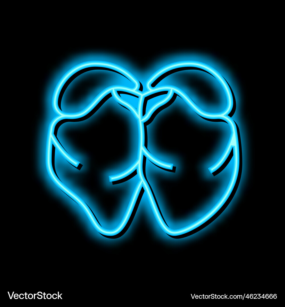 Liver chicken neon glow icon Royalty Free Vector Image