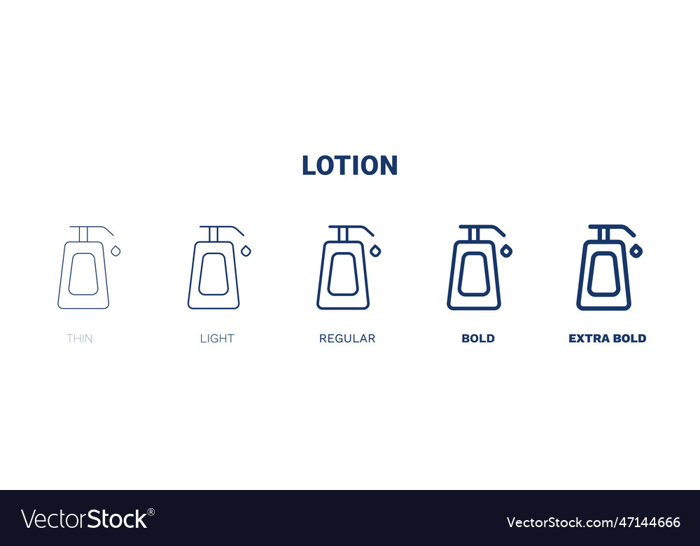 Lotion icon thin light regular bold black Vector Image