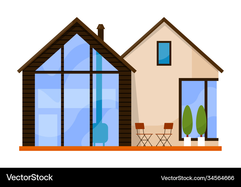 Luxury architecture villa house isolated on white Vector Image