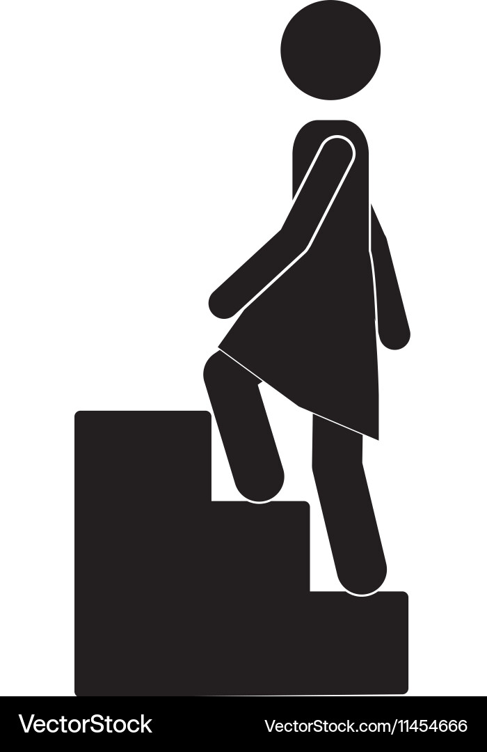 Person up the stairs Royalty Free Vector Image