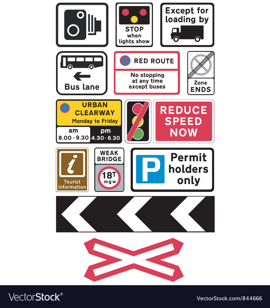 Road traffic signs Royalty Free Vector Image - VectorStock