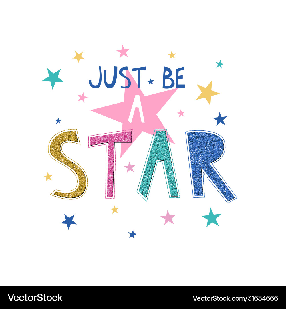 Stars print design with slogan Royalty Free Vector Image