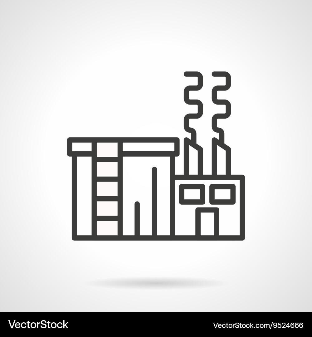 Sugar factory black line icon Royalty Free Vector Image