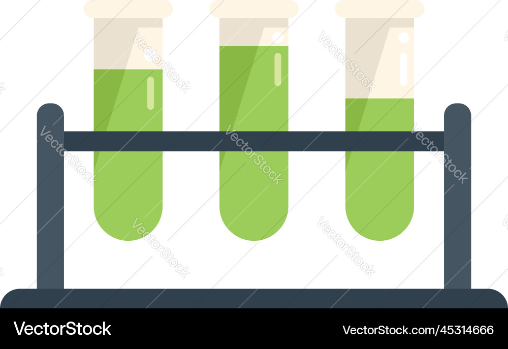 Test tube stand icon flat survey sheet Royalty Free Vector