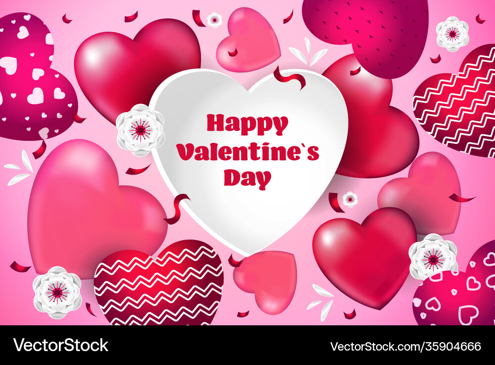 Valentines day celebration love banner flyer Vector Image