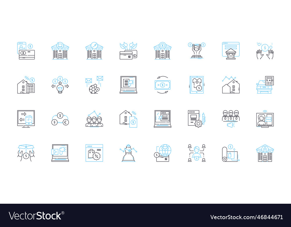 Corporate finance linear icons set investments Vector Image Corporate finance linear icons set investments Vector Image
