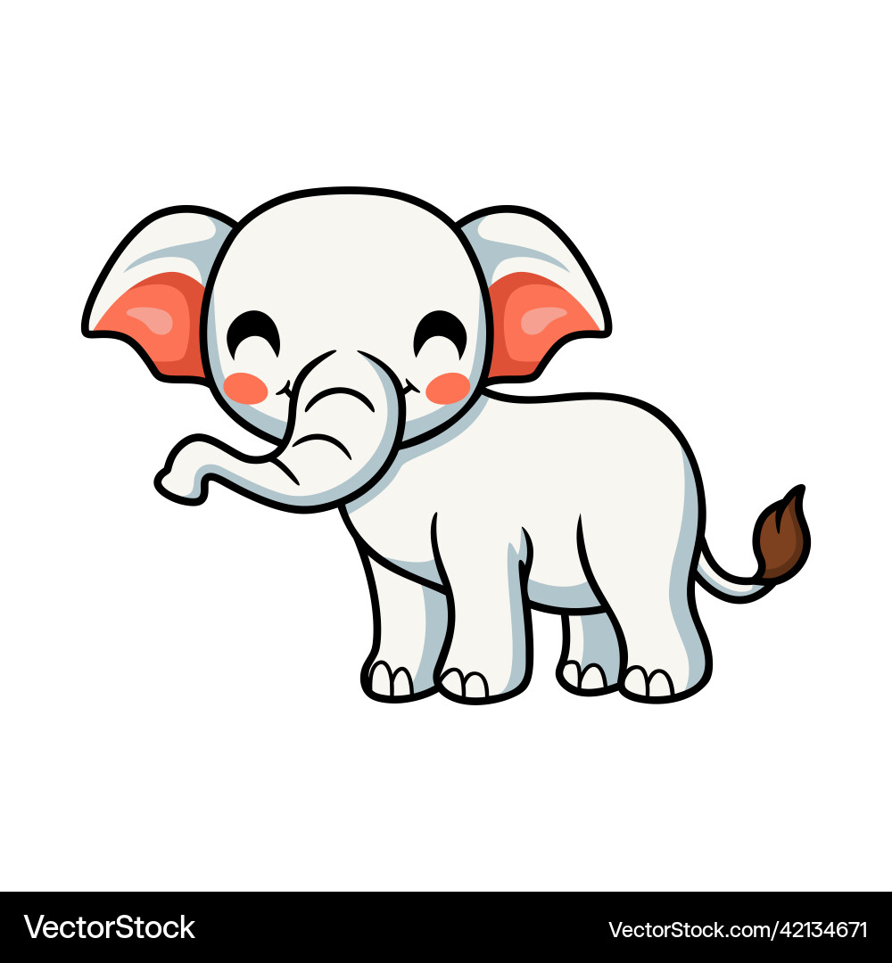 Cute little elephant cartoon character Royalty Free Vector