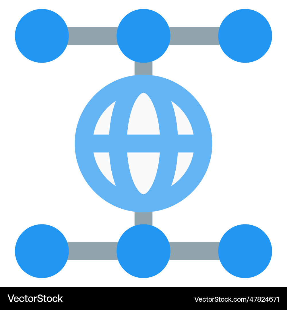 Global expansion of the network link Royalty Free Vector