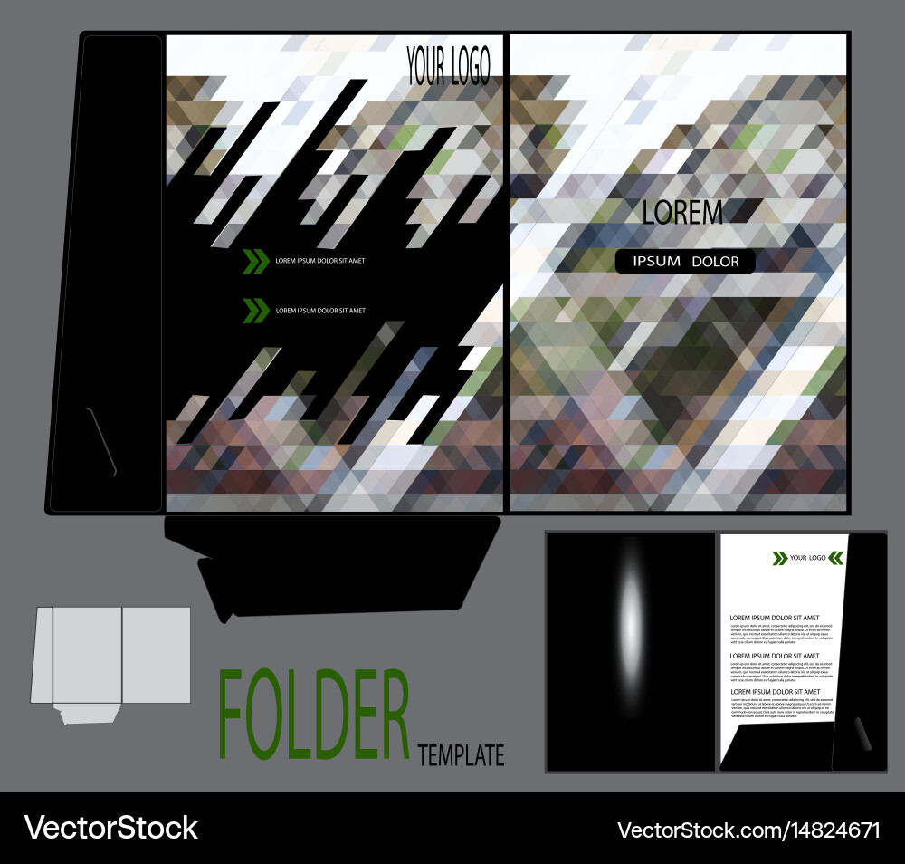Presentation folder template Royalty Free Vector Image