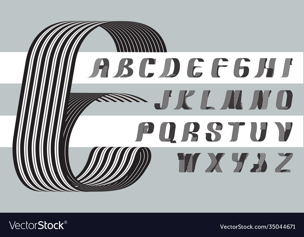 Ribbon font 1 Royalty Free Vector Image - VectorStock