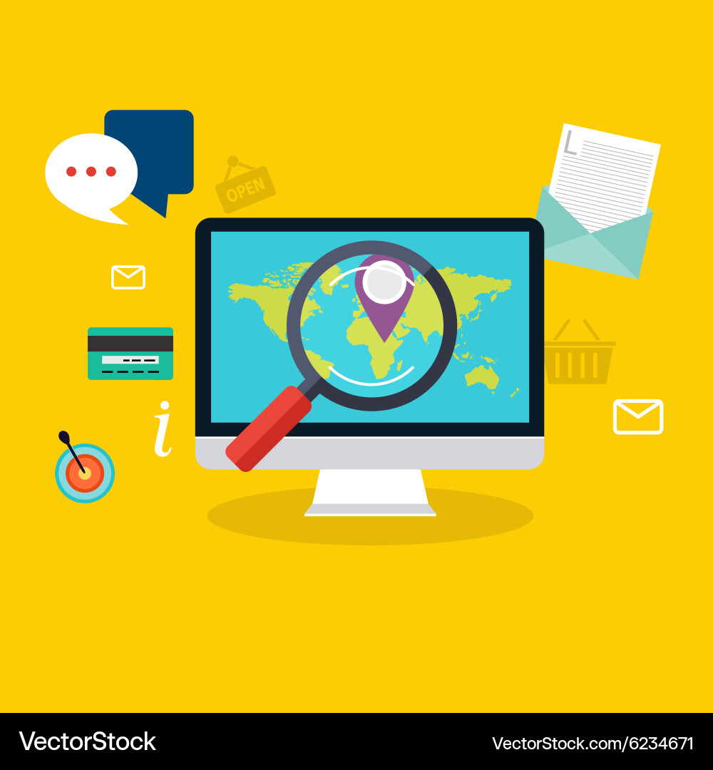 Social media flat modern design concept local Vector Image