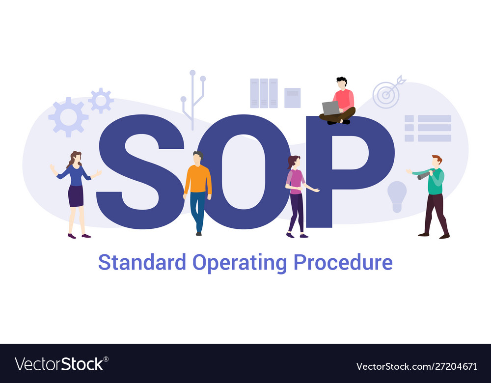 Sop Standard Operating Procedure Concept With Big Vector Image