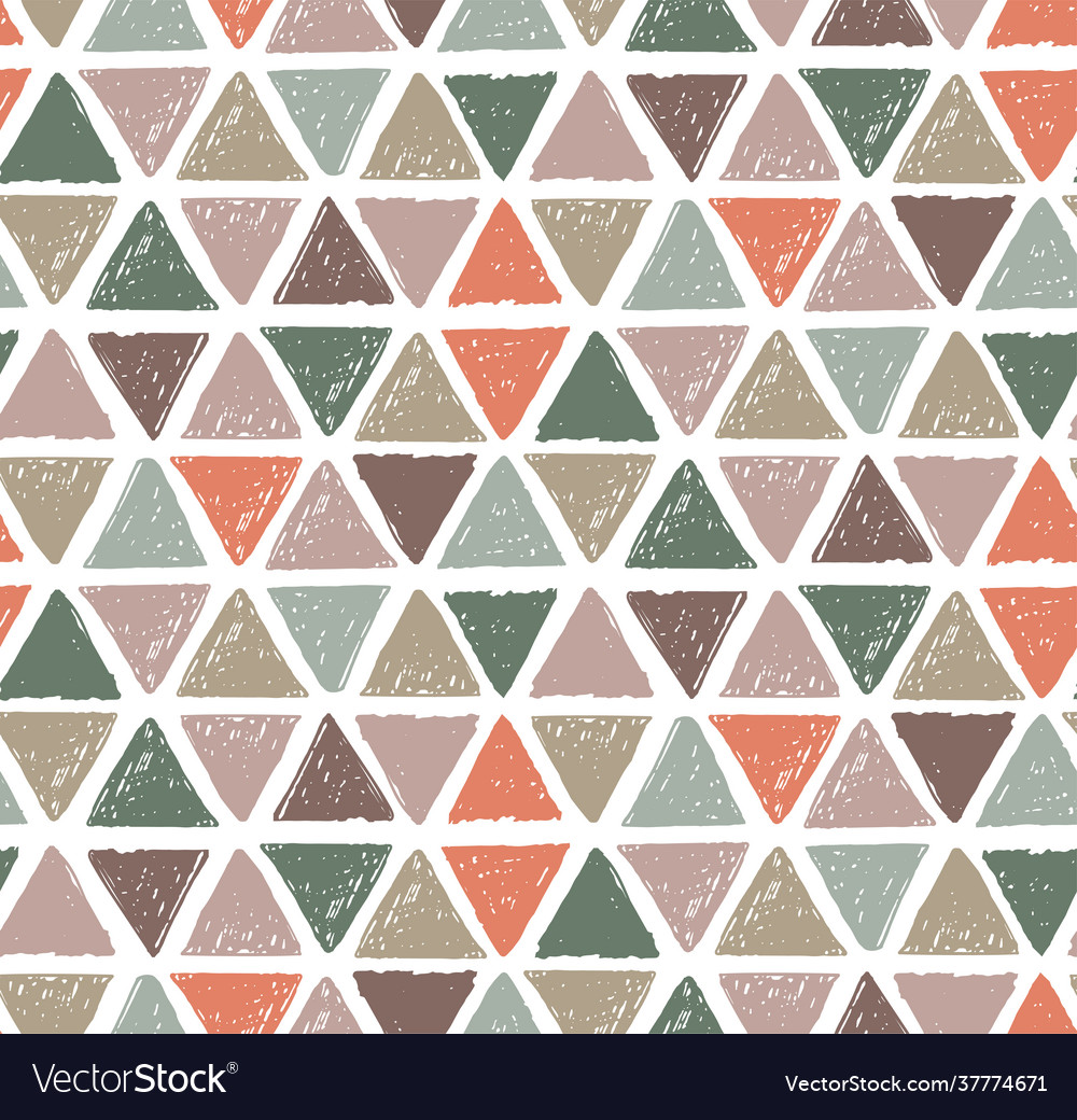 Triangle hand made seamless pattern Royalty Free Vector