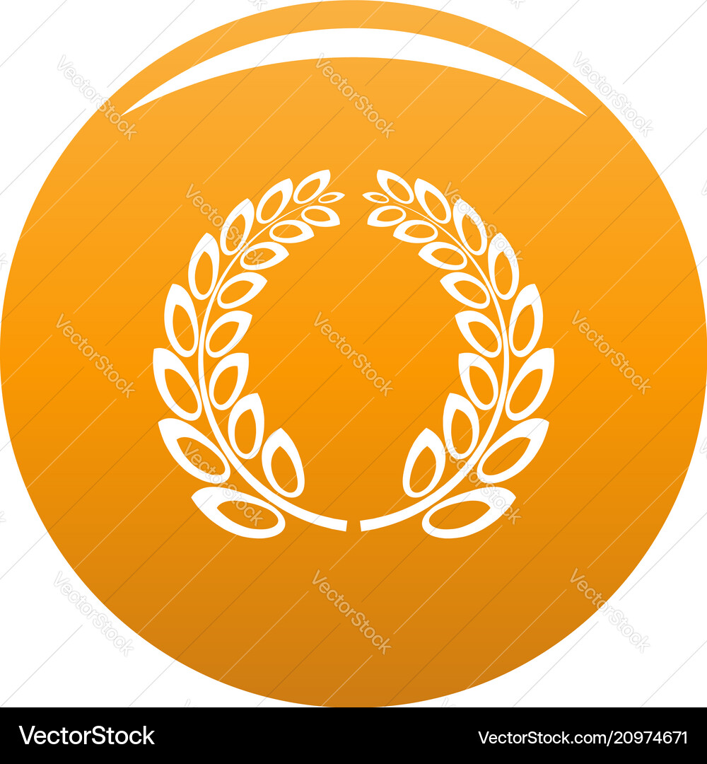 Trophy wreath icon orange Royalty Free Vector Image