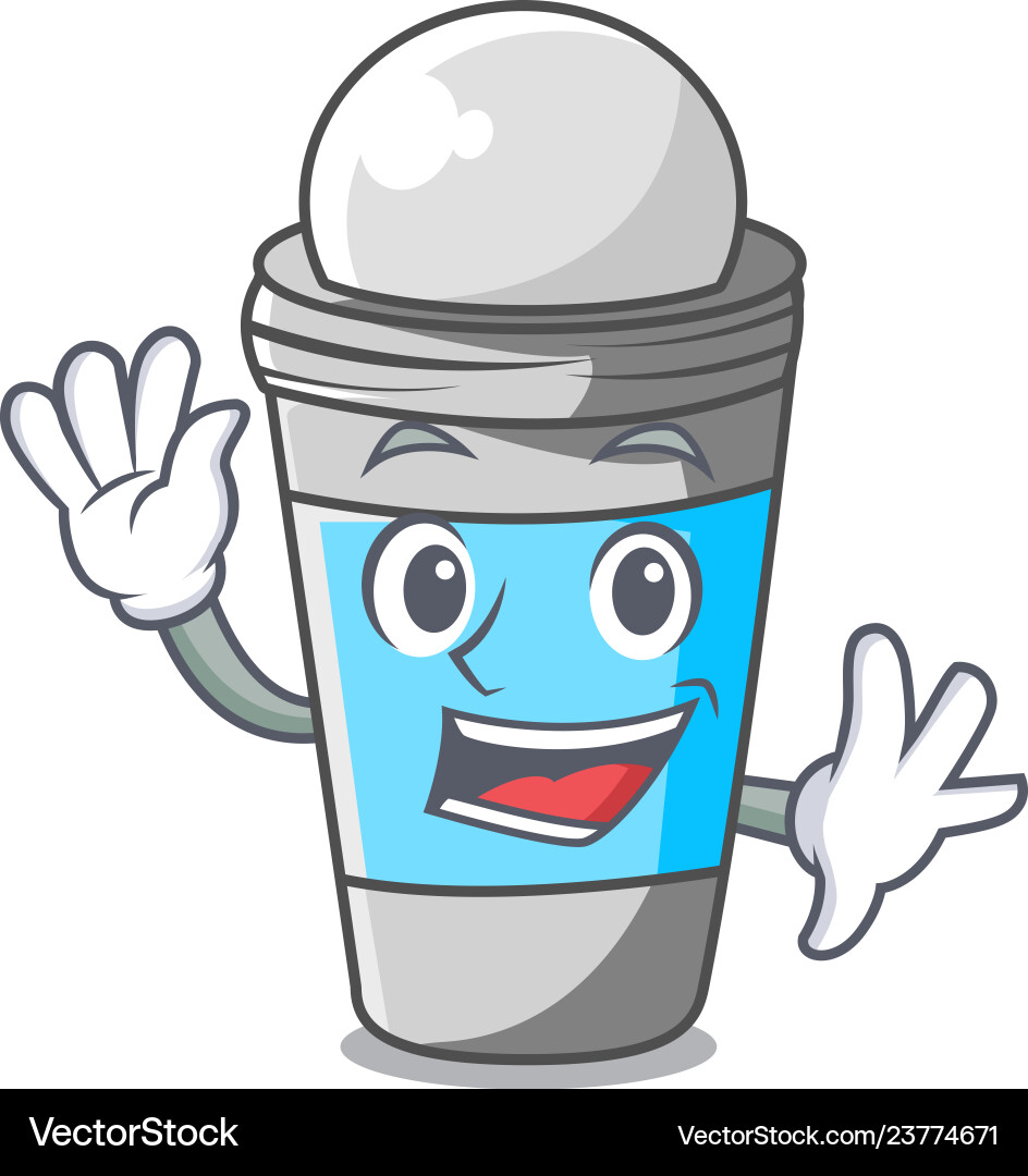 Waving roll on deodorant in cartoon bottle Vector Image