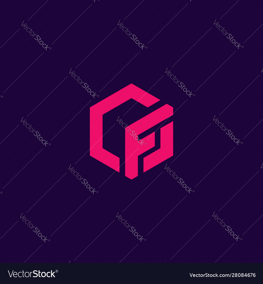 Abstract cf logo initials Royalty Free Vector Image