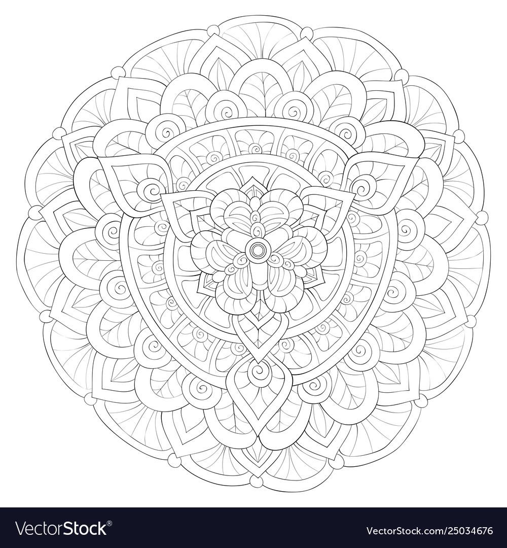 Adult coloring bookpage a zen mandala image Vector Image