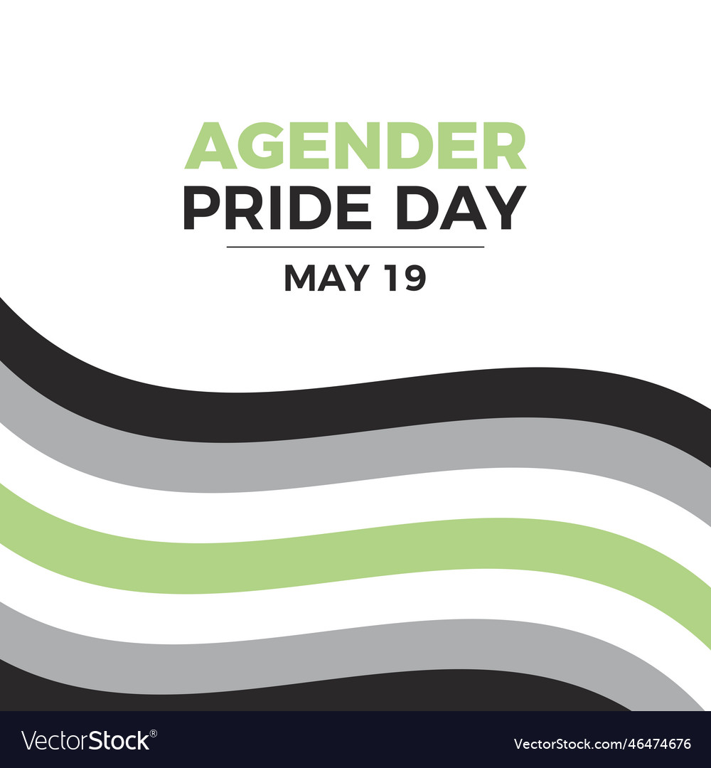 Agender Pride Day Poster Royalty Free Vector Image
