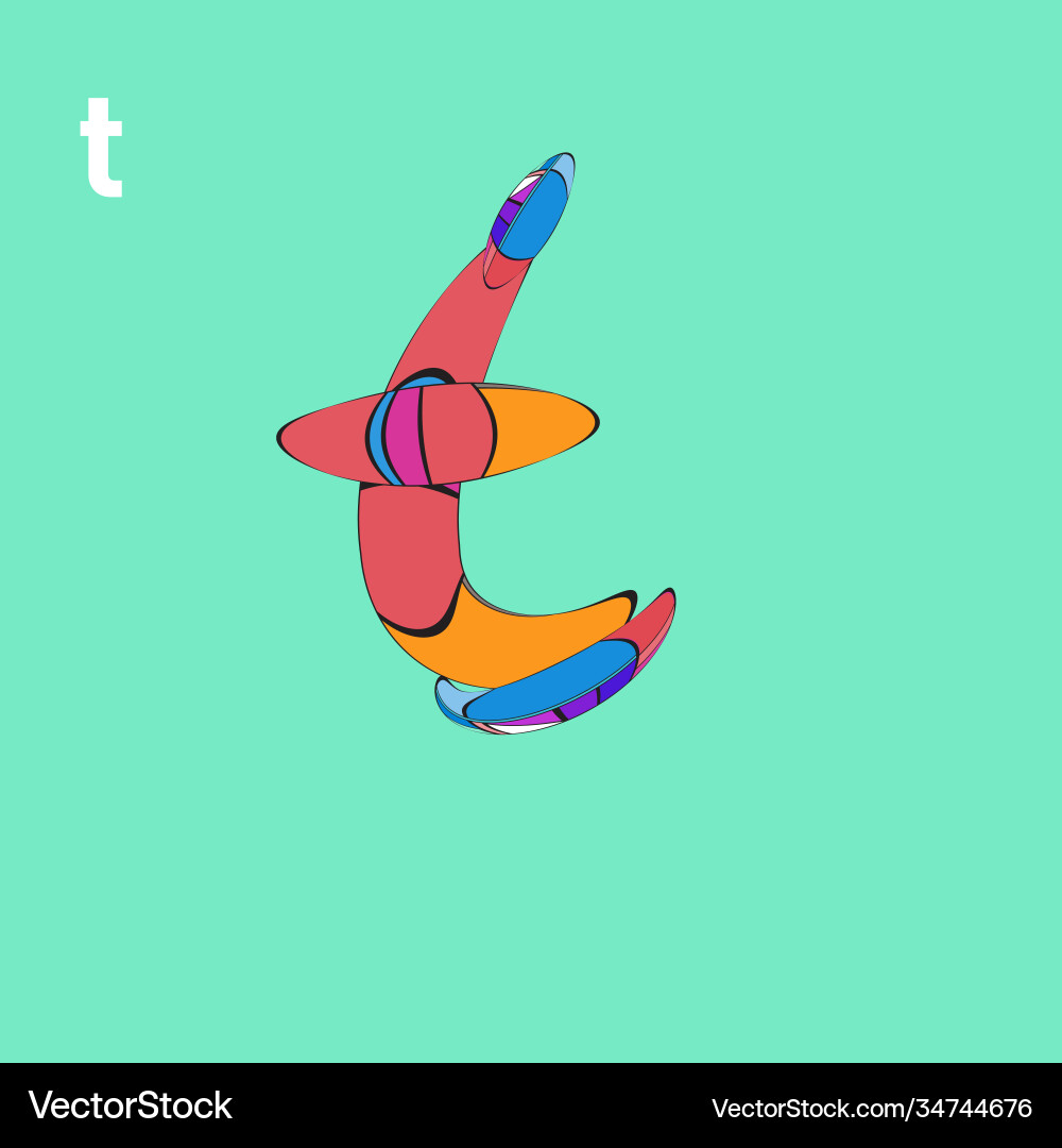 Alphabet typography logo letter with cartoon Vector Image