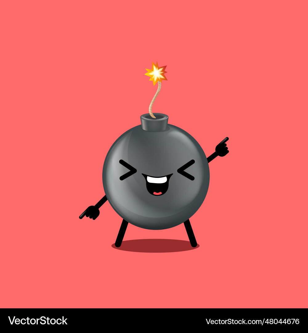 Cartoon retro bomb characters isolated on pink Vector Image