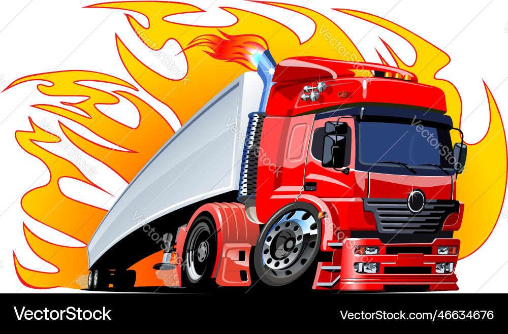 Cartoon semi truck Royalty Free Vector Image - VectorStock