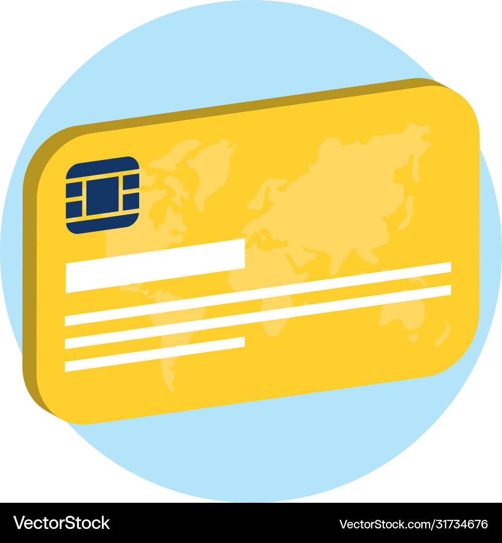 Credit card plastic money isolated icon Royalty Free Vector