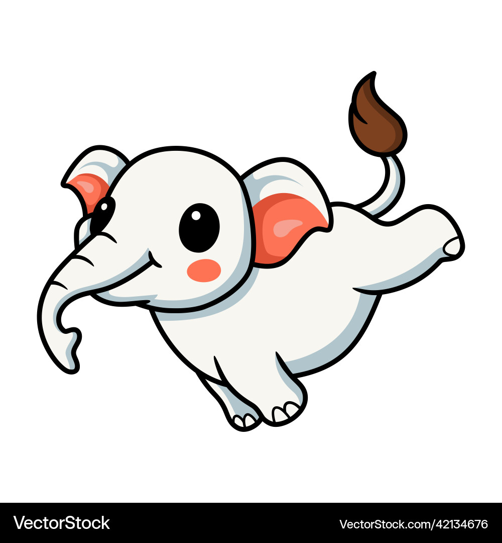 Cute little elephant cartoon jumping Royalty Free Vector