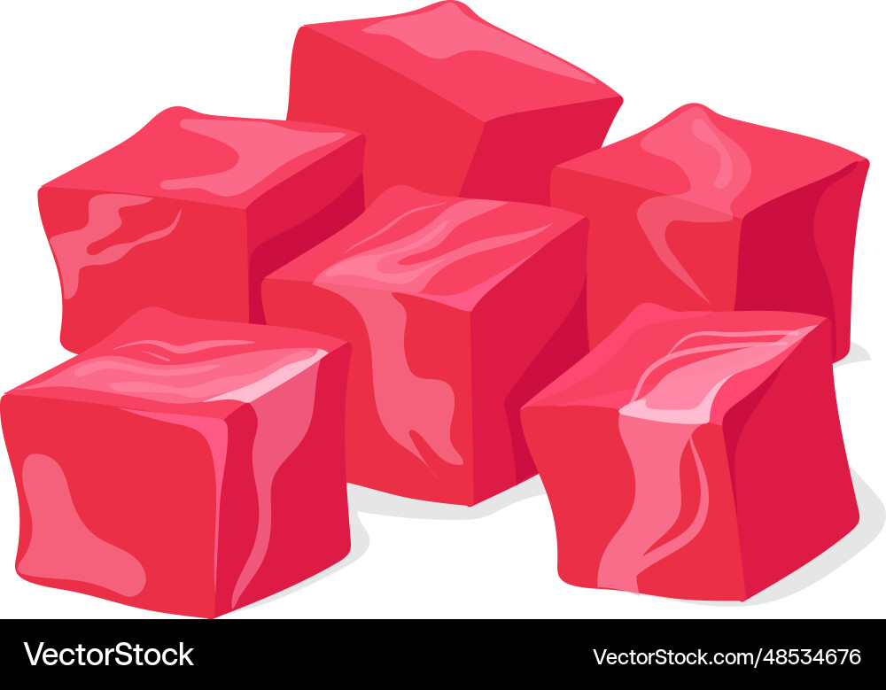 Diced beef cartoon icon red meat chop Royalty Free Vector