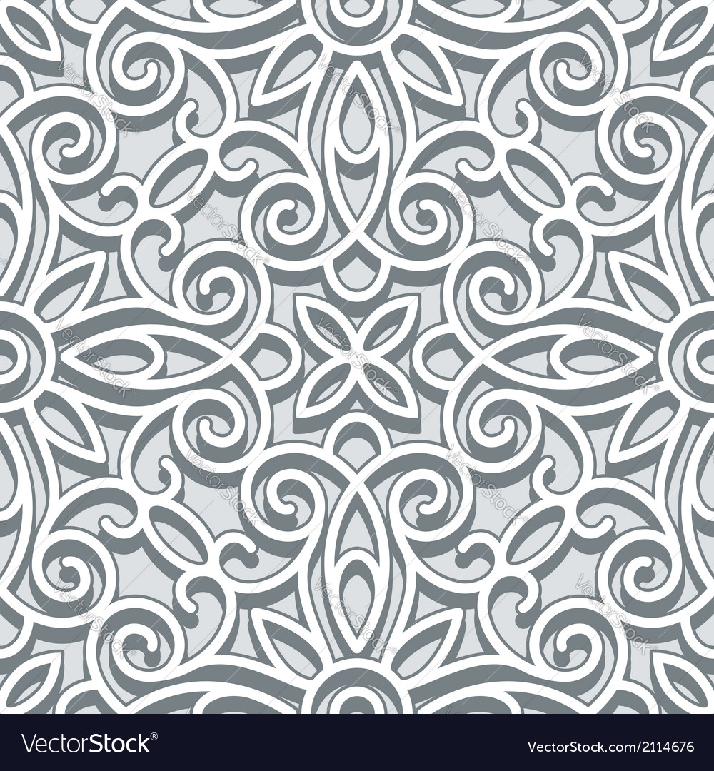 Grey lace pattern Royalty Free Vector Image - VectorStock