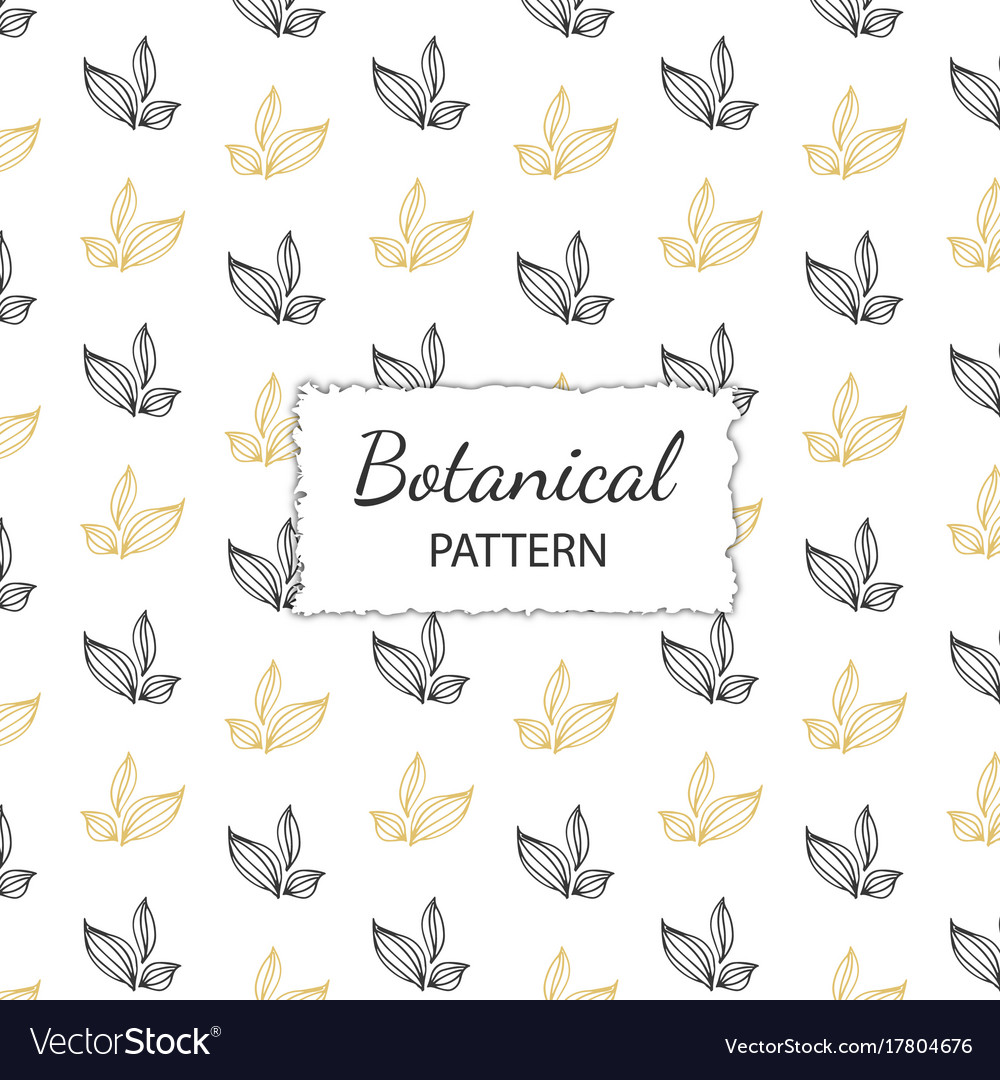 Hand drawn botanical pattern background Royalty Free Vector