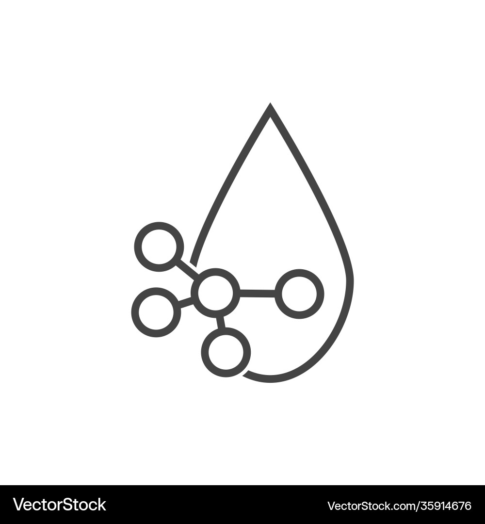 Icon water molecule drops acid on cartoon Vector Image