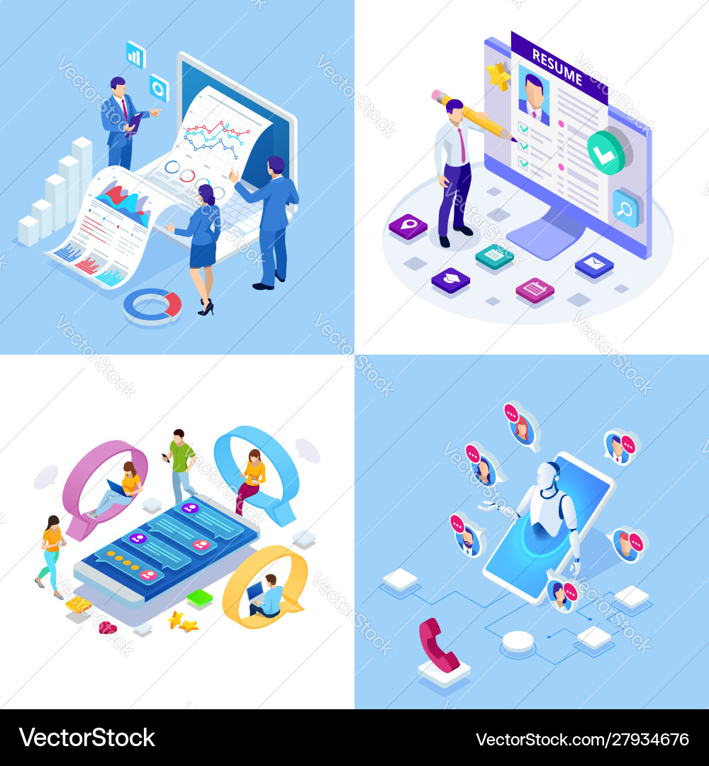 Isometric business concepts businessmen Royalty Free Vector
