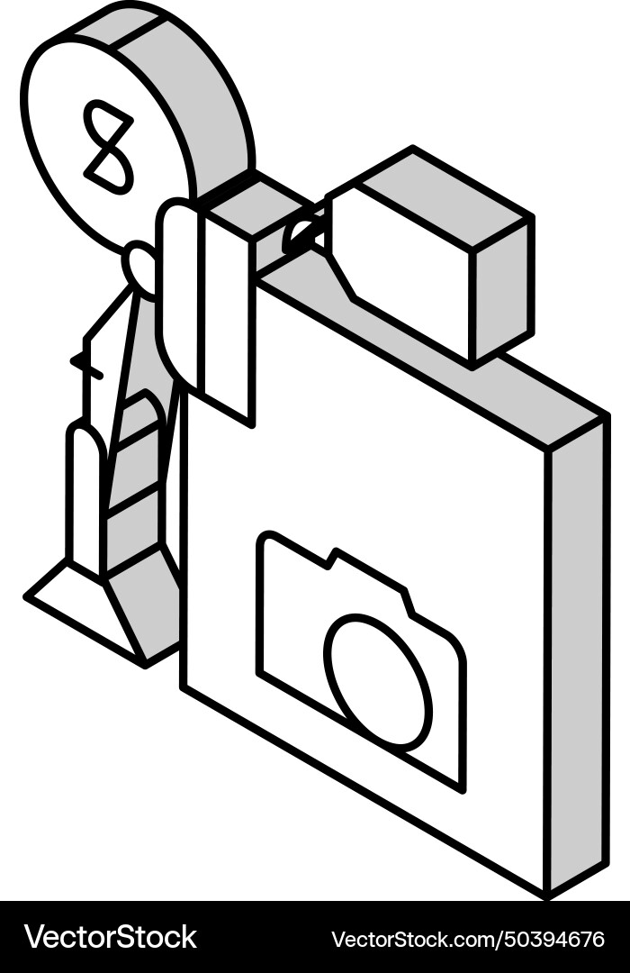 Photo camera and studio rental isometric icon Vector Image