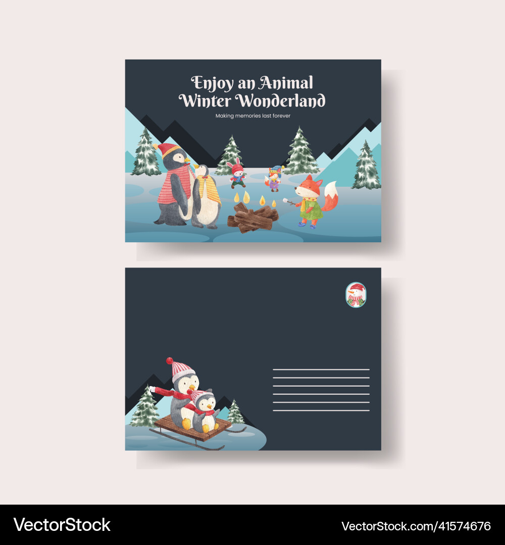 Winter Theme Postcards Christmas Postcard Designs, Themes, Templates