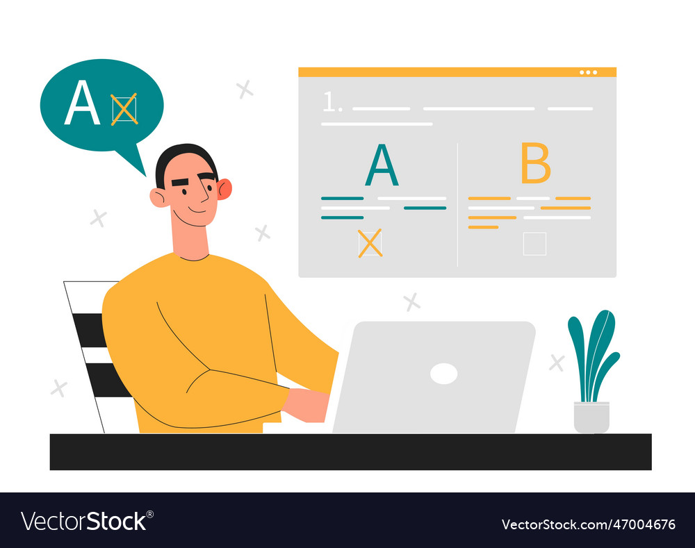 Testing ab concept Royalty Free Vector Image - VectorStock