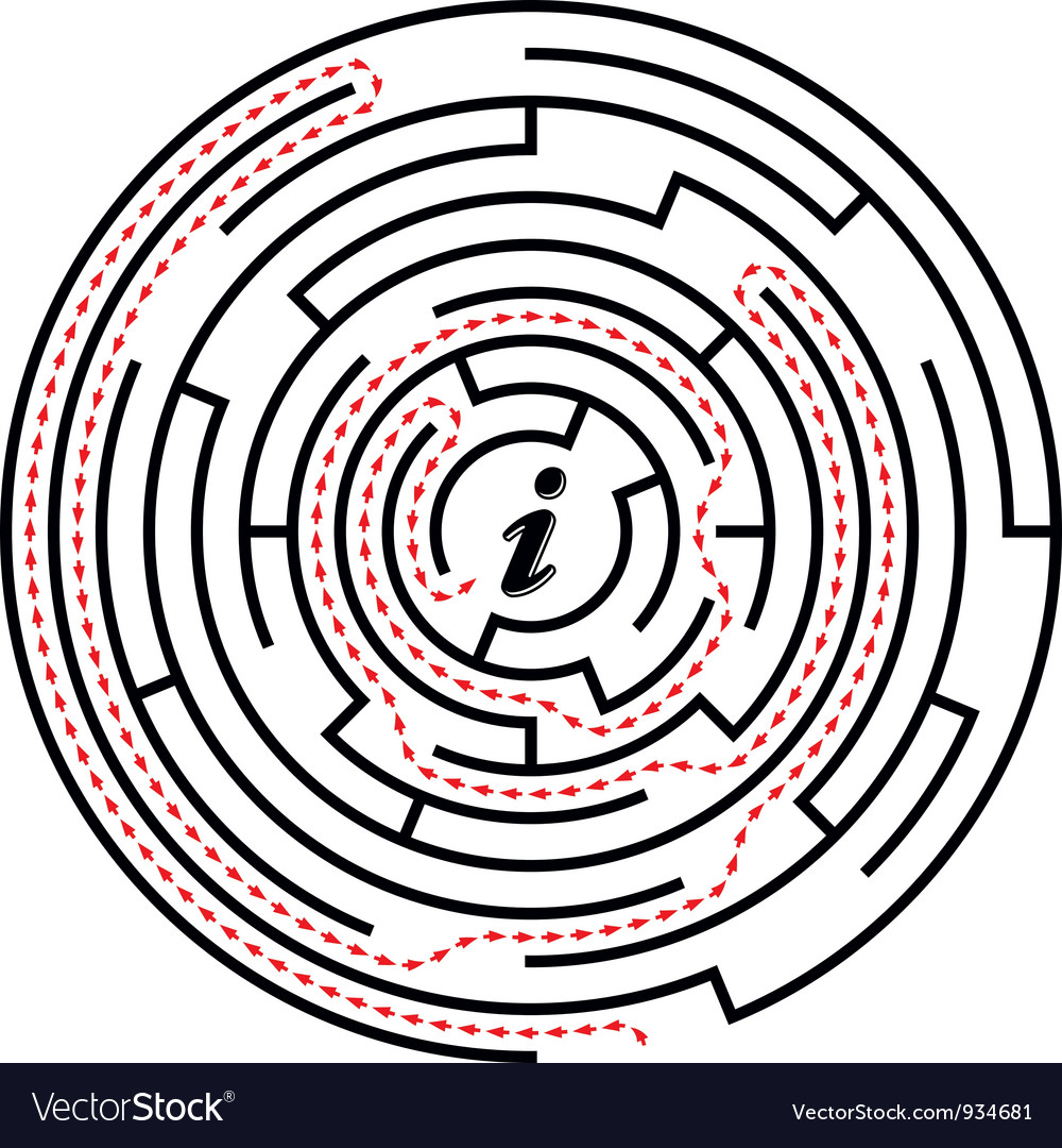 Circular labyrinth Royalty Free Vector Image - VectorStock